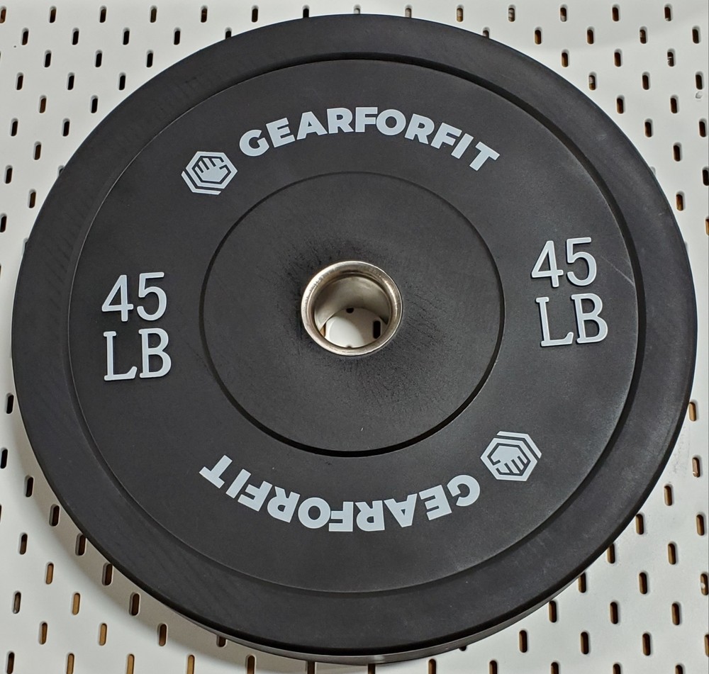 45 Lb BLACK OLYMPIC RUBBER BUMPER PLATE GearForFit 45 Lb BLACK OLYMPIC RUBBER BUMPER PLATE GearForFit